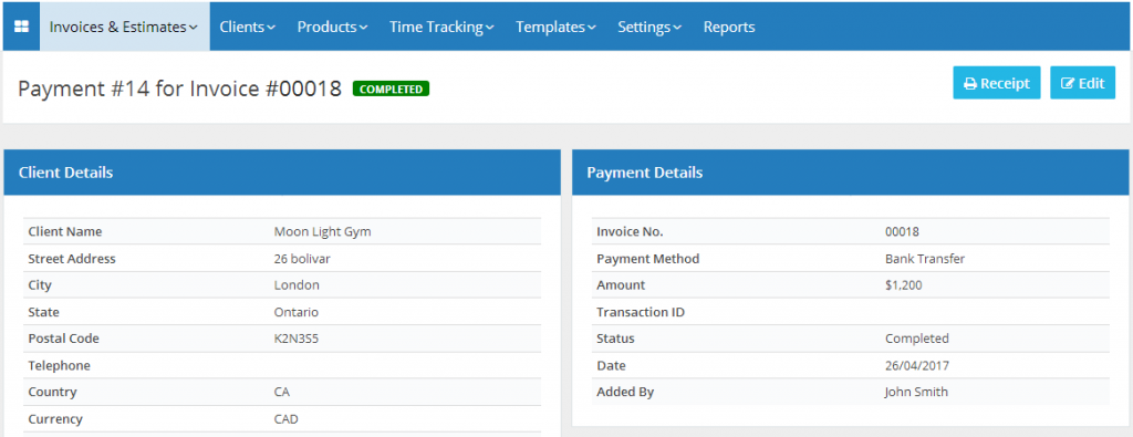 View and Manage Invoice Payment History - Online Billing SoftwareOnline ...