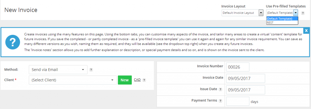 Creating Pre-filled Invoice Templates in Online Invoices - Online ...
