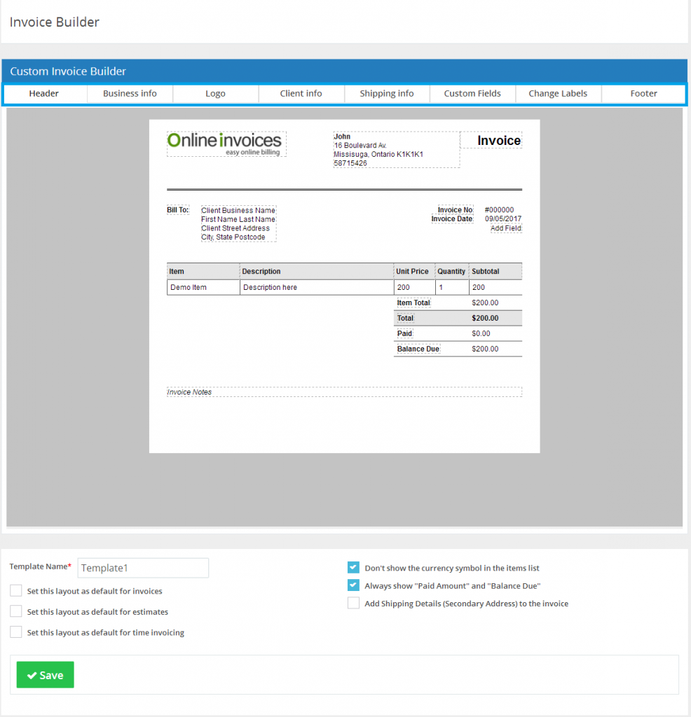 Creating Custom Invoice Layouts Templates - Online Billing ...